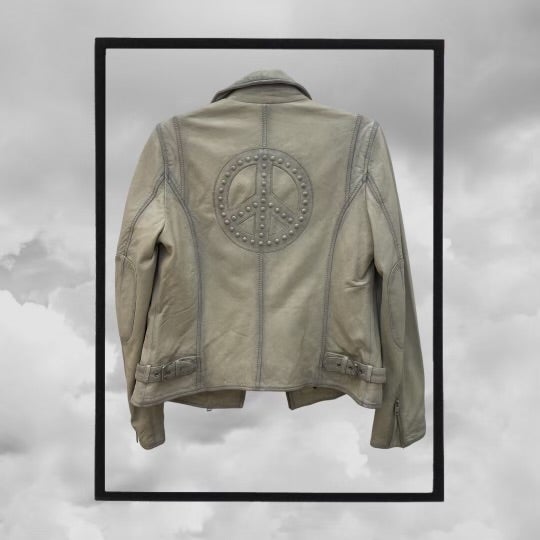 MAURITIUS Maysie Off White Peace Moto Jacket | Fashion Life Boutique